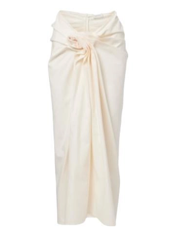 Magda Butrym Draped Cotton Maxi Skirt - White
