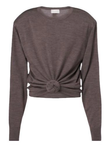 Magda Butrym Knit Top With Knotted Front - Brown