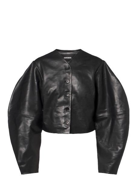 ROTATE BY BIRGER CHRISTENSEN Leather Jacket With Voluminous Sleeves - India