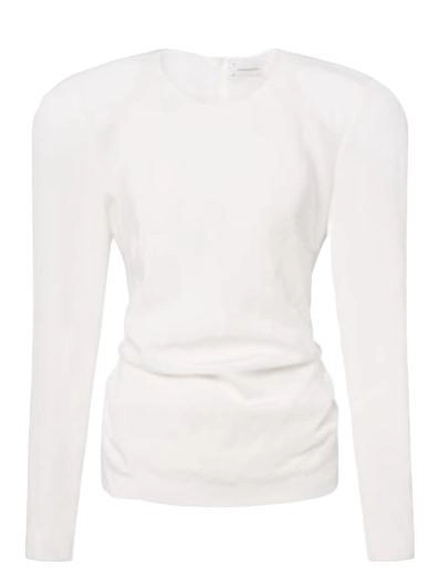 Magda Butrym Draped Top With Shoulder Pads - White