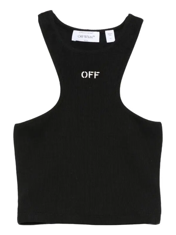 Off-White Off" Logo Crewneck Tank Top - Black
