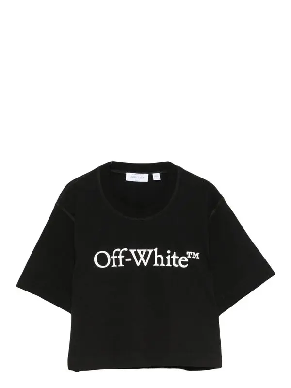 Off-White Crew Neck T-shirt With Logo Print - No
