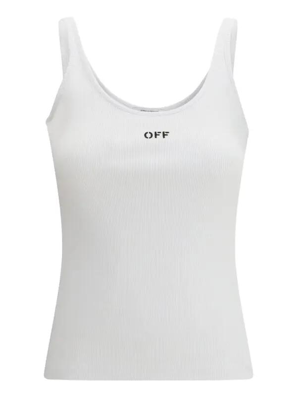 Off-White Ribbed Crew Neck Vest - No