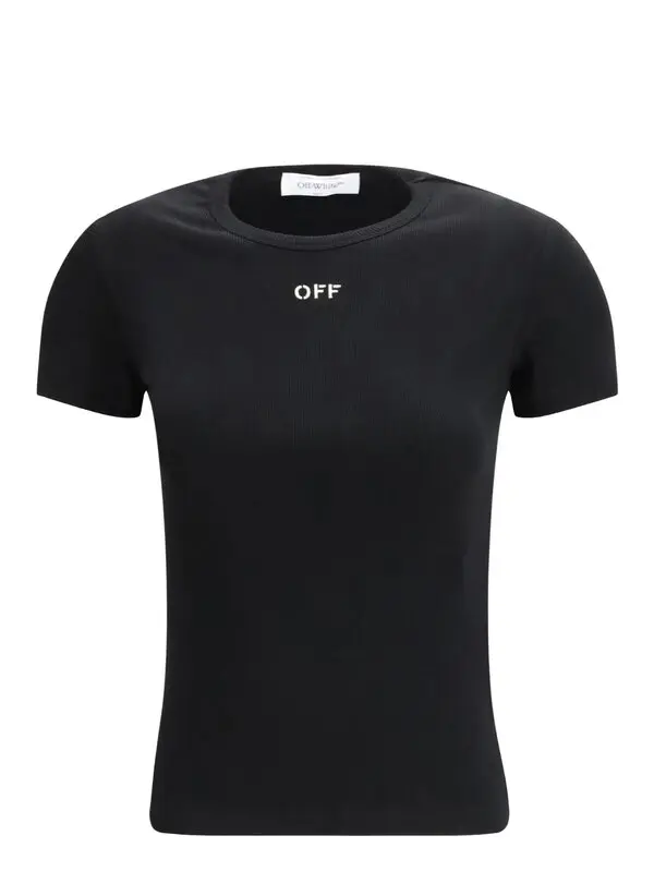 Off-White Logo Ribbed T-shirt - Black