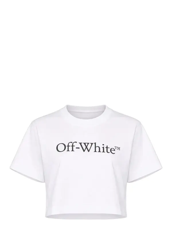 Off-White Cropped Logo T-shirt - No