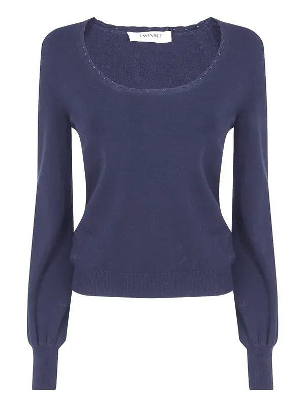 TWINSET Scalloped-edge Knit Top - Blue