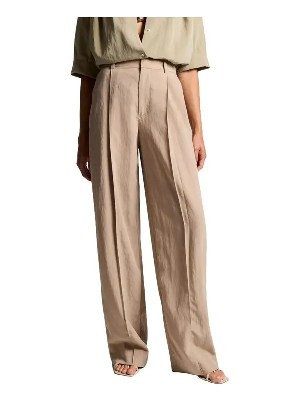 Vince Pleated Wide-leg Trousers - Dried Flower