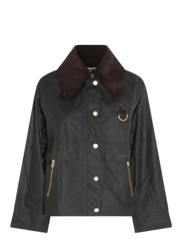 Barbour Logo Embroidered Oversized Jacket - Black