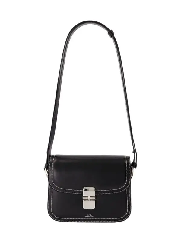 A.p.c. Flap Shoulder Bag - Black