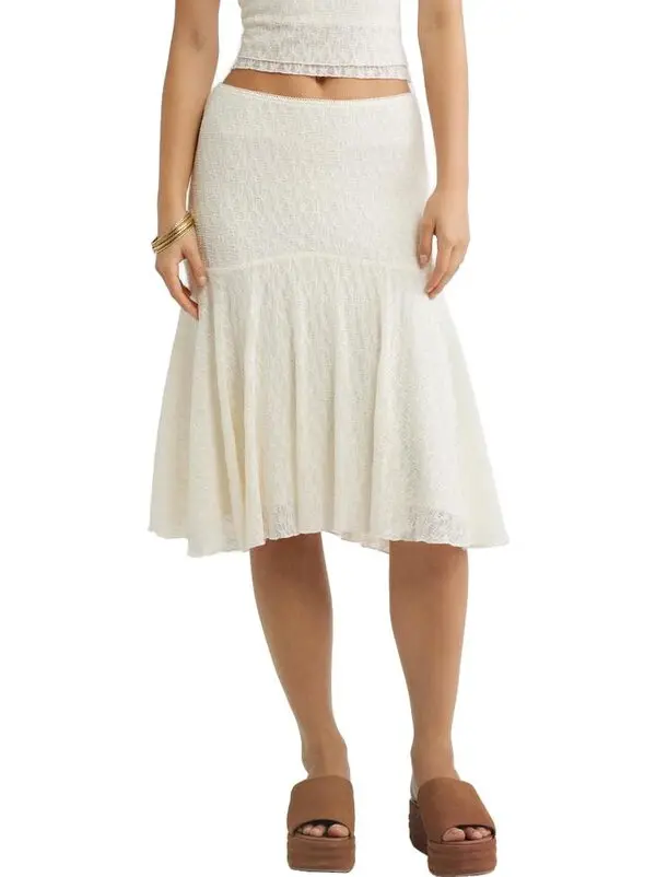 Bp. Lace Handkerchief Hem Midi Skirt - Ivory
