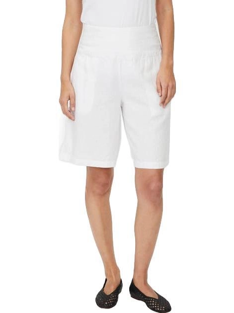 MASAI COPENHAGEN Mapinja Smock Waist Linen Shorts - White