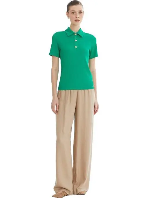 GIZIA Snap-closure Blouse - Green