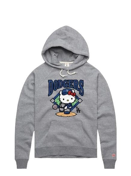 HOMAGE Hello Kitty X Los Angeles Dodgers Pitch Tri-blend Hoodie - Gray