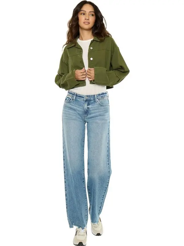 KANCAN Frankie Low Slung Baggy Wide Jeans - Medium Wash