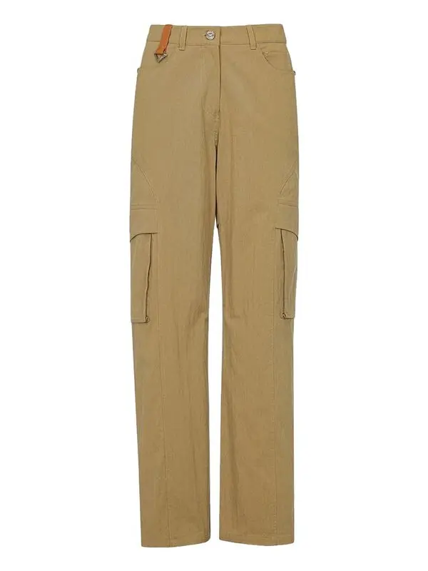 Mcm Cargo Pants With Logo Hardware - Beige