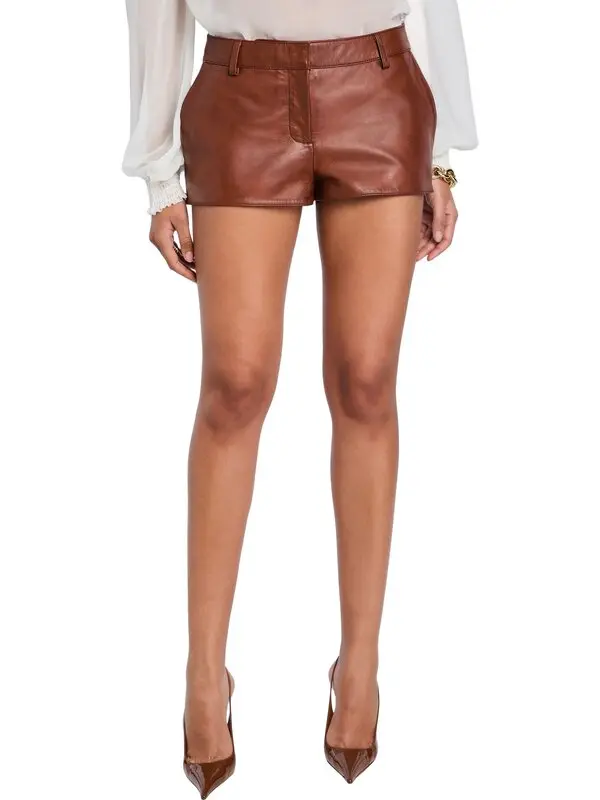 Retrofete Valesia Leather Short - Cigar
