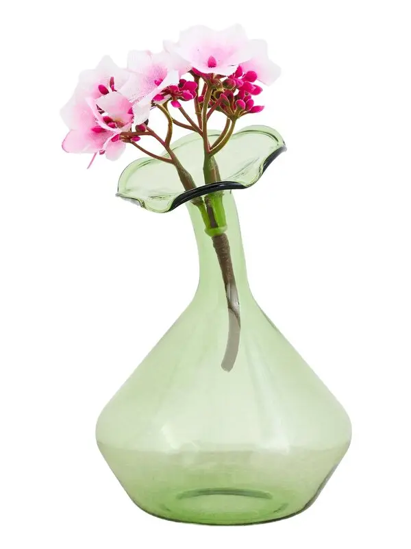 TIZO DESIGN Glass Angled Neck Mini Vase - Green