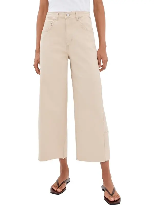 TWP Slouchy Boyfriend Jeans With Raw Cuffs - Sandshell