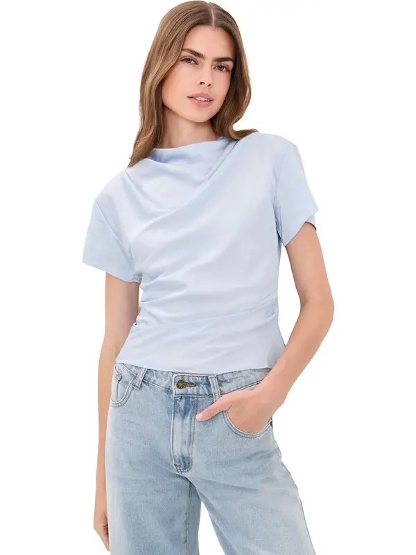 Lioness Halcyon Top With Draped Design - Blue