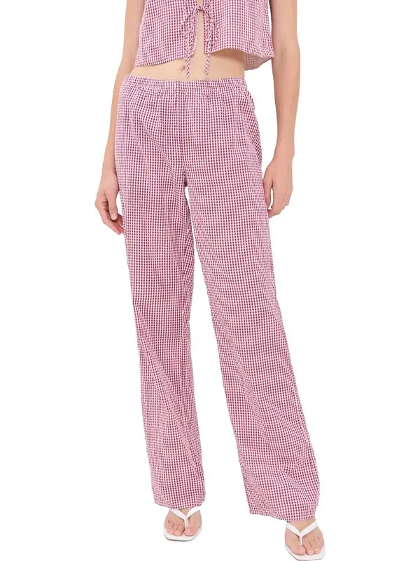 FAVORITE DAUGHTER The Everything Pants - Raspberry/white