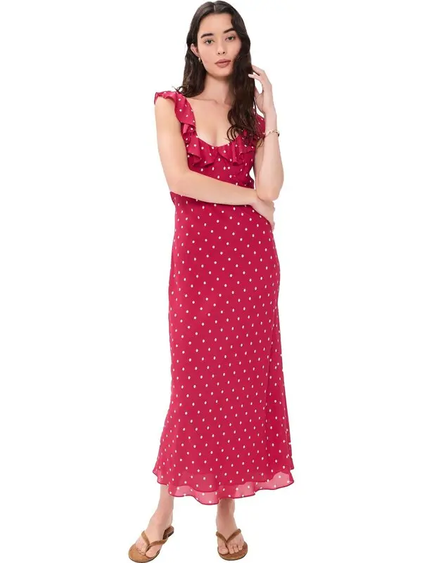 FAVORITE DAUGHTER The Blossom Dress - Raspberry/ivory
