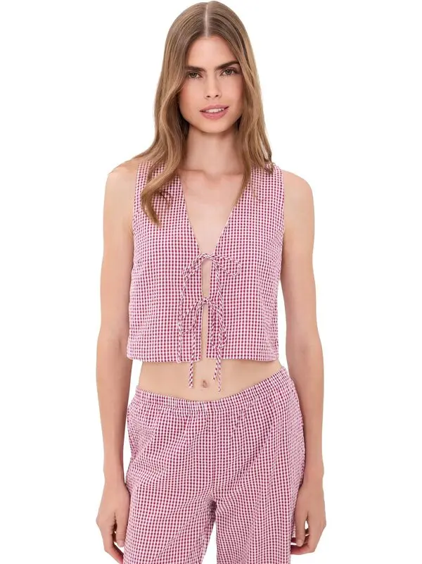 FAVORITE DAUGHTER The Invisible Strings Top - Raspberry/white