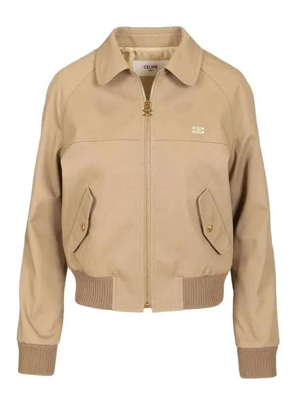 Celine Triomphe Blouson Jacket In Cotton Gabardine - No