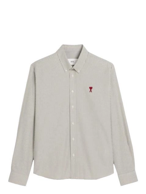 AMI Paris Striped Cotton Shirt - Gray