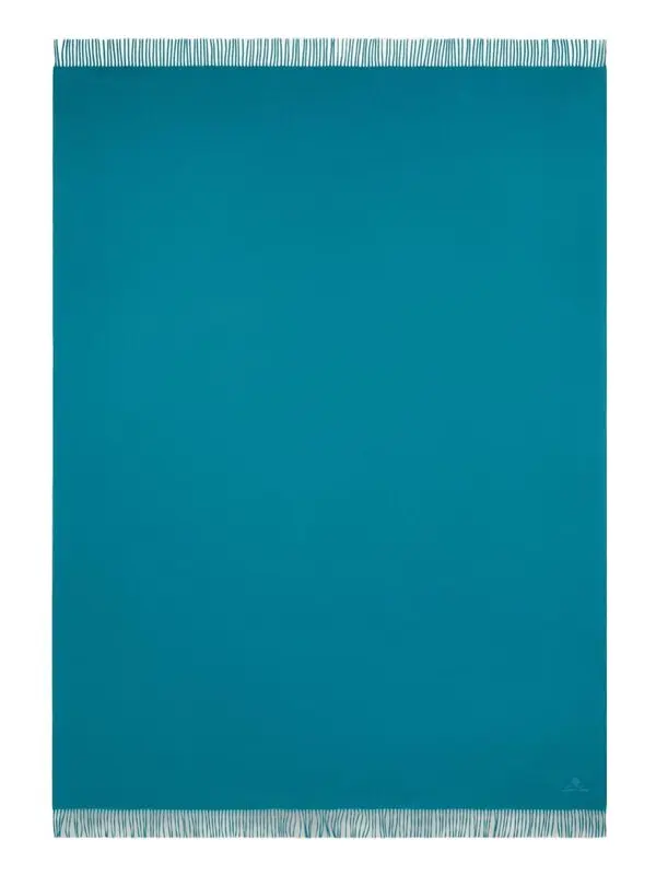 Loro Piana Unito Blanket With Tasseled Hem - Blue-green