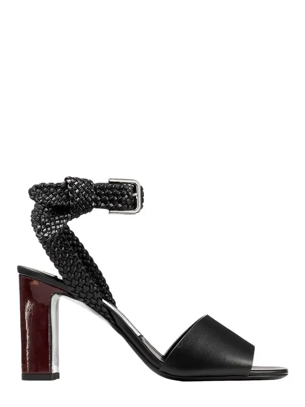 JIMMY CHOO Woven High-heeled Sandals - Black
