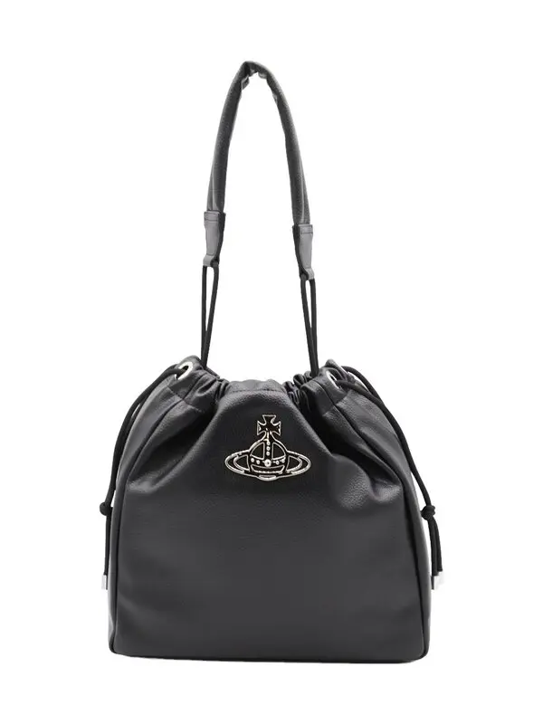 VIVIENNE WESTWOOD Logo Plaque Shoulder Bag - Black