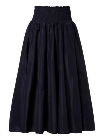 PATOU Shirred Waist Midi Skirt - Blue