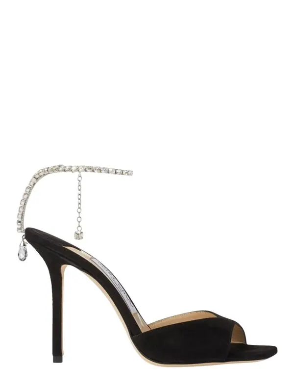 JIMMY CHOO Crystal Embellished High Heeled Sandals - Black