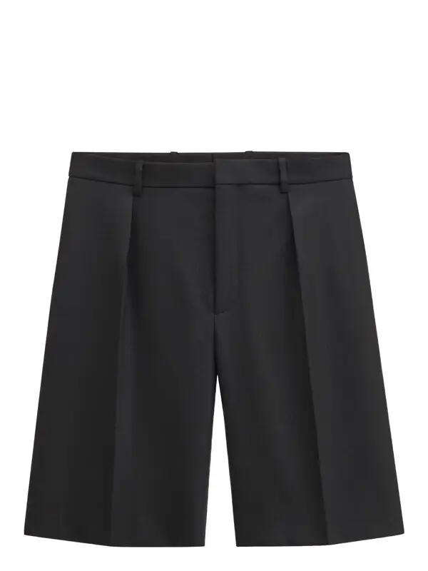 Dior Belt Loop Shorts With Pleated Details - Black