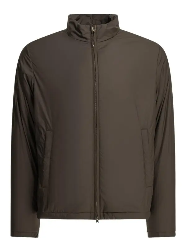 Herno Stand-up Collar Zip-up Jacket - Brown