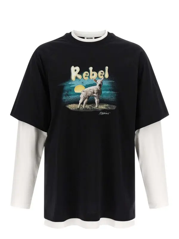 Moschino Double Layer 'rebel' T-shirt - Multi-color