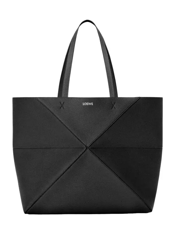 Loewe Large Puzzle Fold Tote Bag - Black