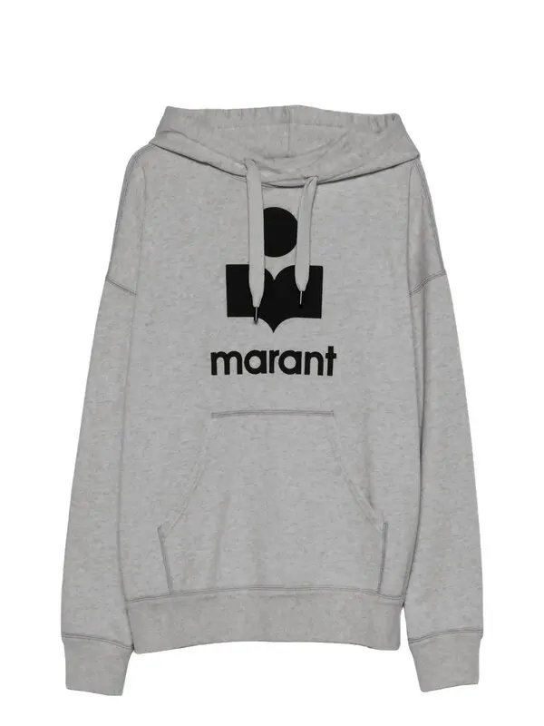 Isabel Marant Étoile Long-sleeve Sweatshirt With Drawstring Hood And Logo - Gray