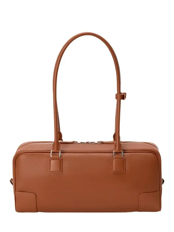 Loewe Amazona 23 Cropped Bag In Shiny Calfskin - Brown