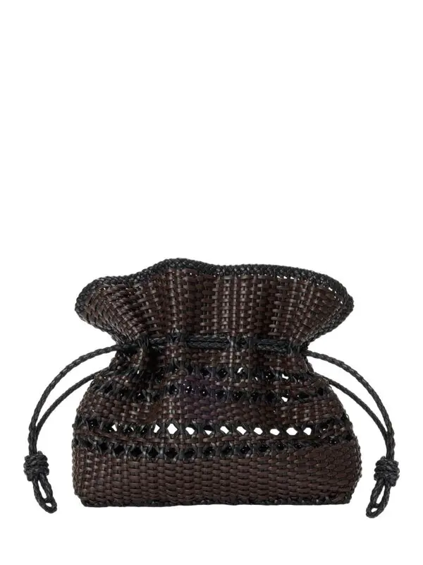 Loewe Medium Flamenco Woven Nappa Leather Clutch - Black