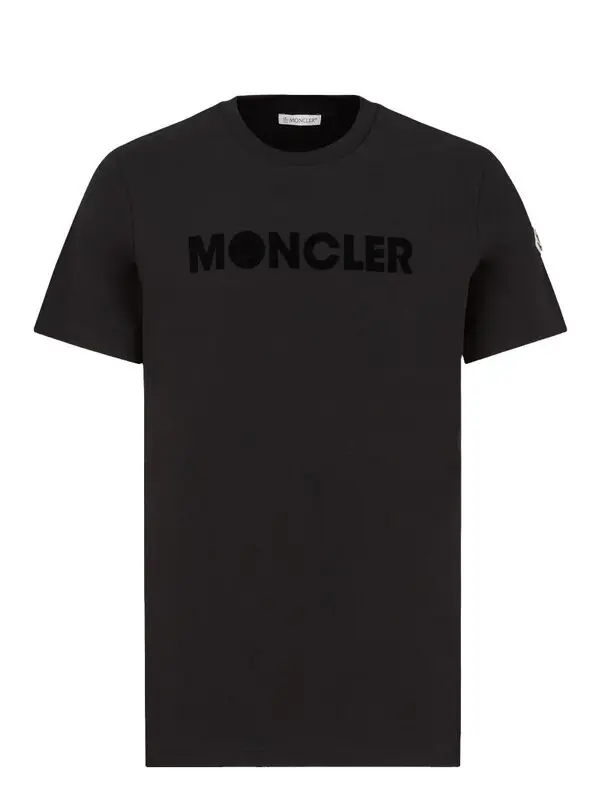 Moncler Flocked Logo T-shirt - Black