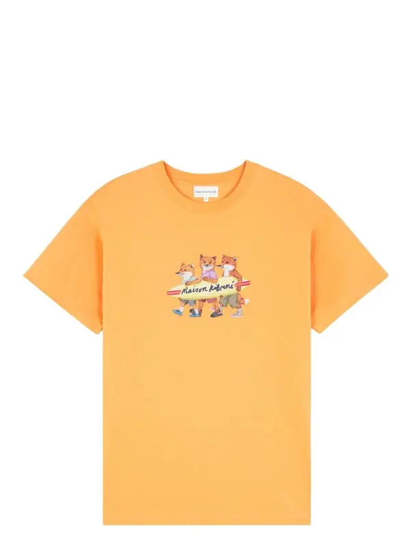 Maison Kitsuné Crewneck T-shirt With Fox Print - Orange