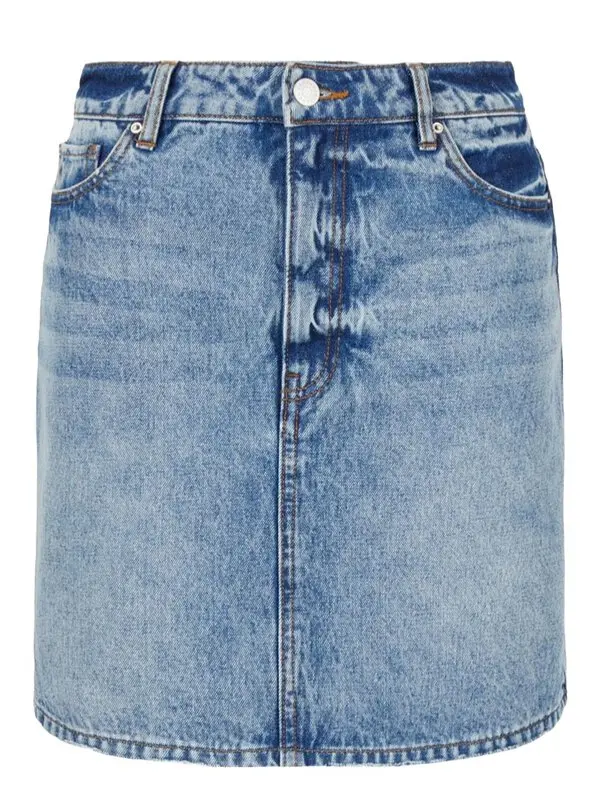 Armani Exchange High-waisted Denim Skirt - Blue