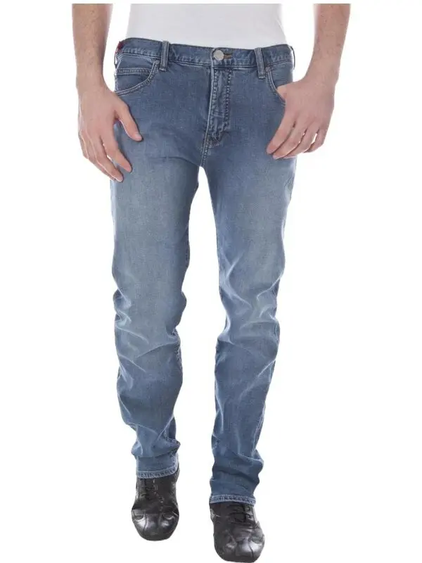 Emporio Armani Logo Detail Denim Trousers - Gray