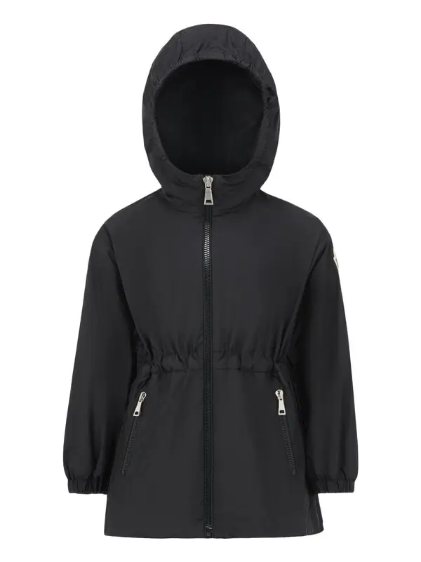 Moncler Hooded Parka Jacket With Drawstring Waist - Black