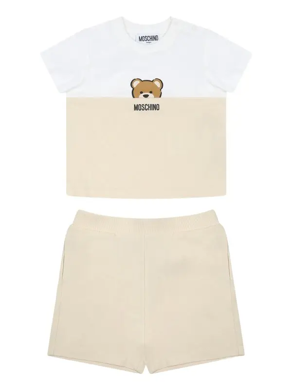 Moschino Teddy Bear Motif Shorts Set - Light Beige