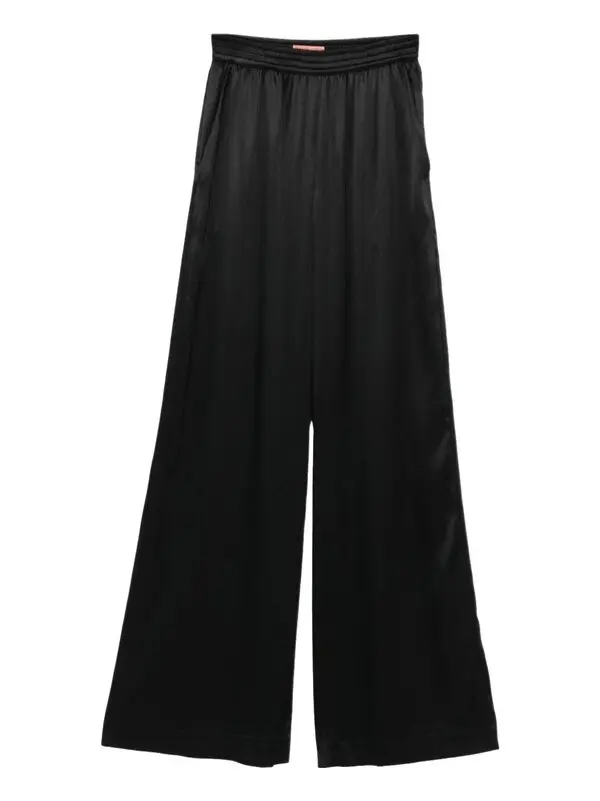 Ermanno Scervino Satin Wide Leg Trousers - Black