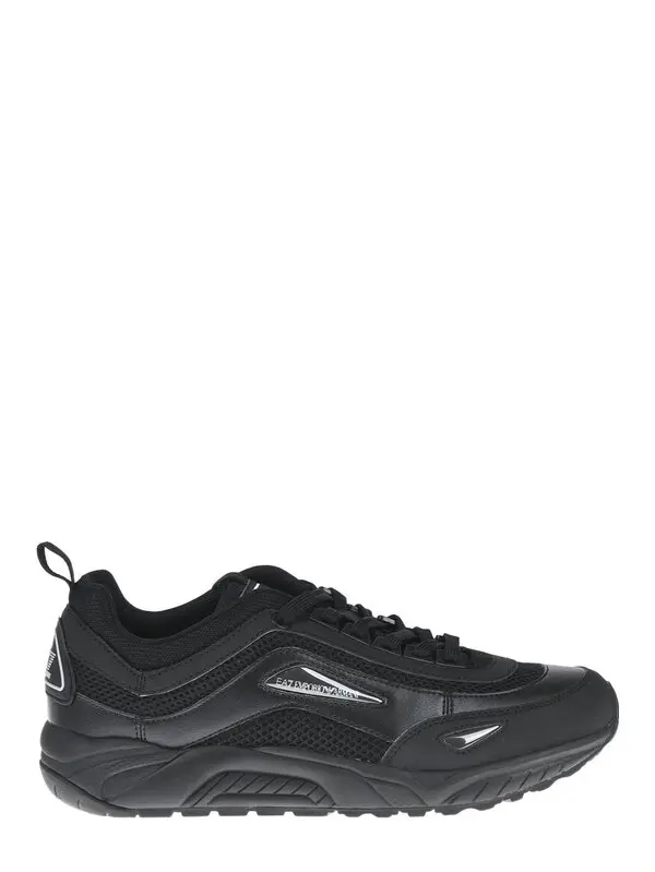 EA7 Lace-up Round Toe Sneakers - Black