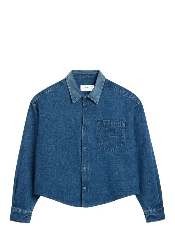 AMI Paris Button-up Denim Shirt - Blue