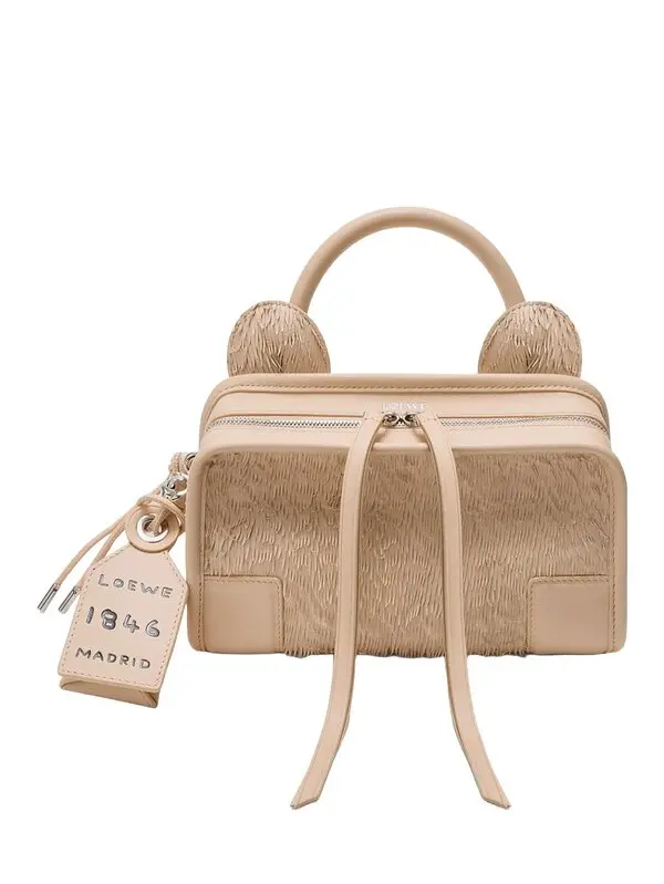 Loewe Mini Lion Fringed Cut Amazona Shoulder Bag - Beige